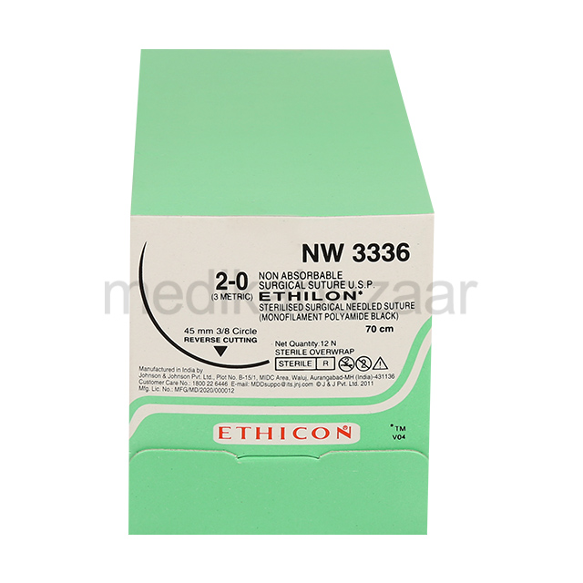 Buy Ethicon Ethilon Suture 2-0 - NW3336 Pack of 12 at Best Price Online.
