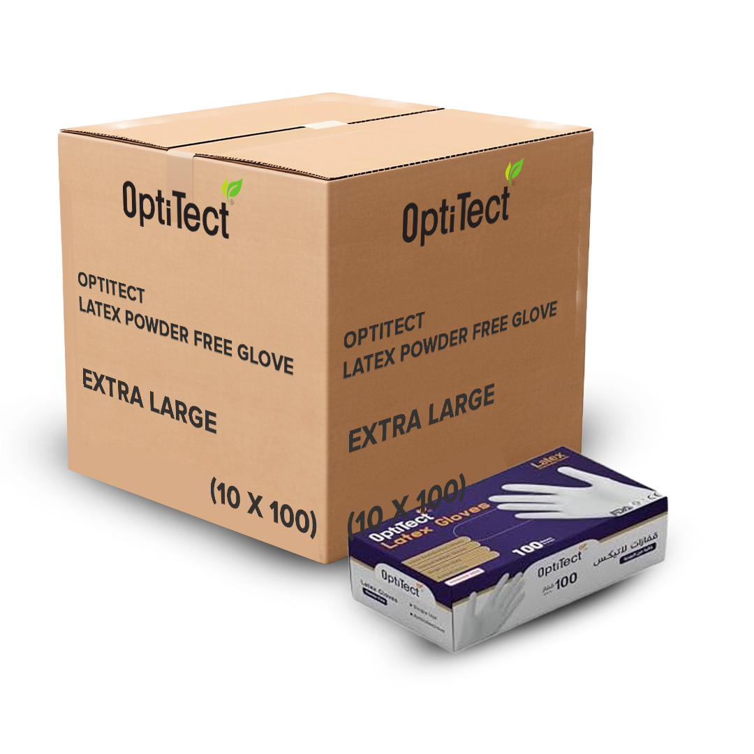 Buy Optitect Latex Powder Free Gloves, 10 Box/Carton In UAE